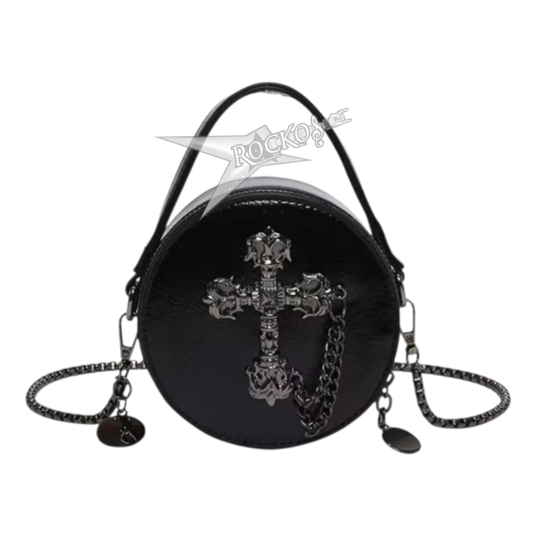 SMALL ROUND BAG WITH CROSS - Rockos Online Store